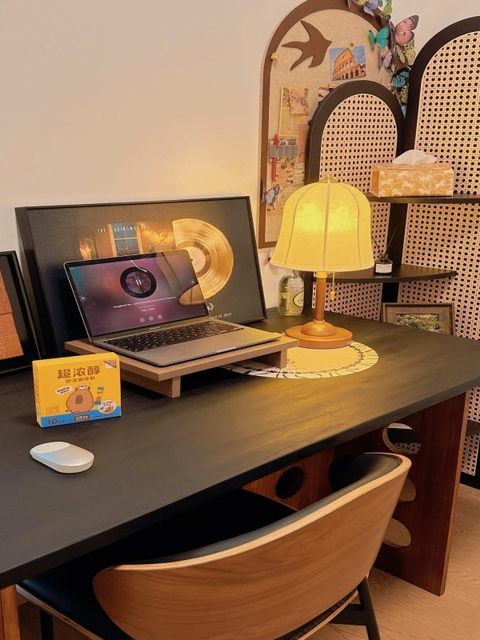 Solid Wood Computer Desk Chinese Ancient Style Retro Scandinavian Wabi ...