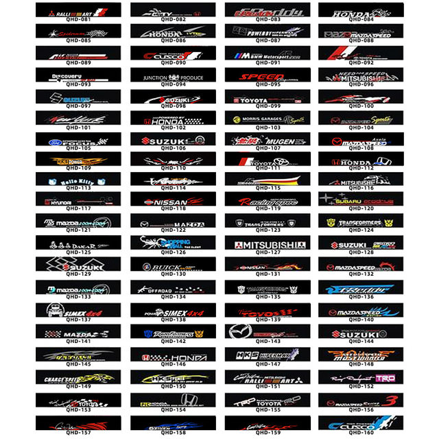 Car personalized reflective front and rear fender stickers, rear glass ...