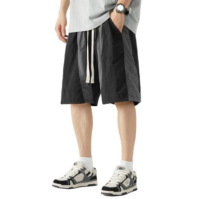 Ice silk quick-drying work shorts for men's trendy fat man straight 5 ...