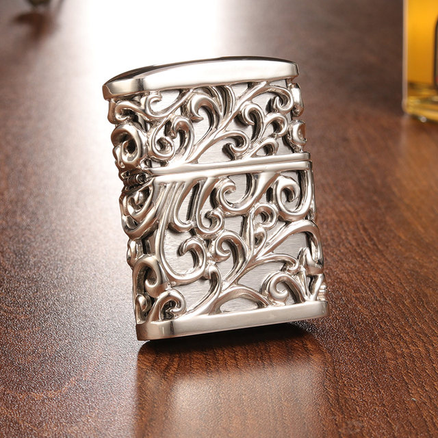 Kerosene lighter zippo genuine windproof Zippo armor 925 sterling ...