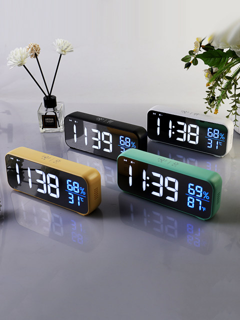 Hanshi Intelligent 2024 New LED Electronic Alarm Clock for Students Rechargeable Music ...