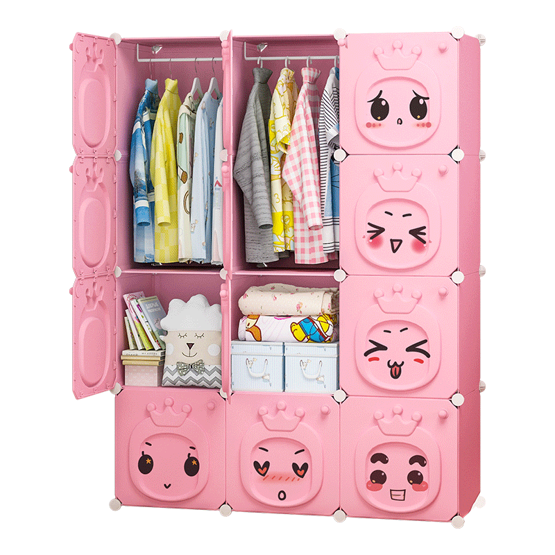 Children's Wardrobe Simple Home Bedroom Girl Baby Baby Assembly Plastic ...