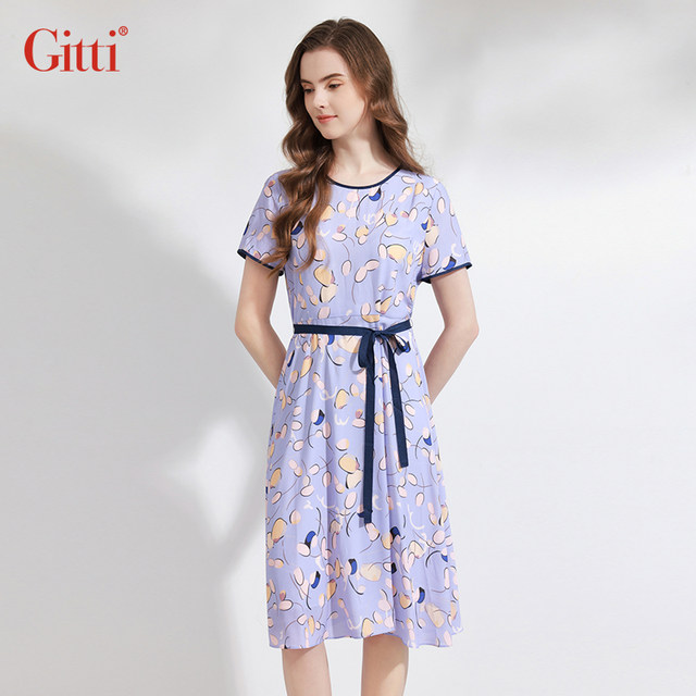 Gitti/Gitti Summer Summer Small Fresh Printing Waist Limad Bargad Dress ...