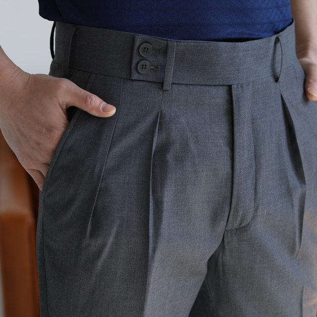 Rich gentry early autumn men's pants gray trousers business casual ...