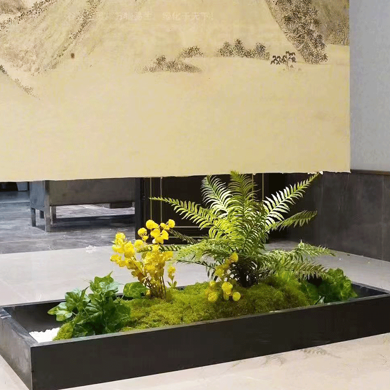 Simulated Grass Cattail Green Plant Landscaping Combination Indoor ...