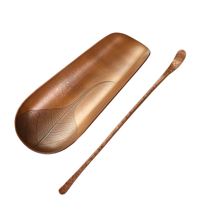 Hand-engraved pattern pure copper tea set two-piece Zen tea ...