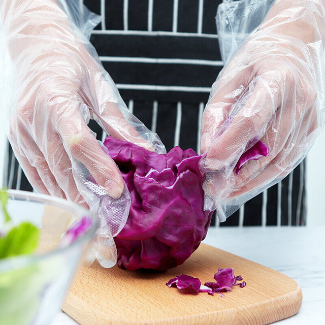 Lide disposable glove protective isolation gloves average food grade PE ...