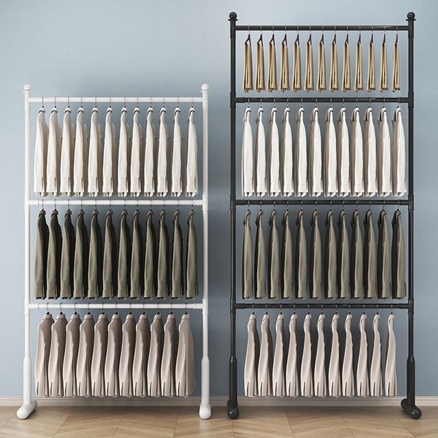Double-layer clothes drying rack, three or four layers, floor-standing ...