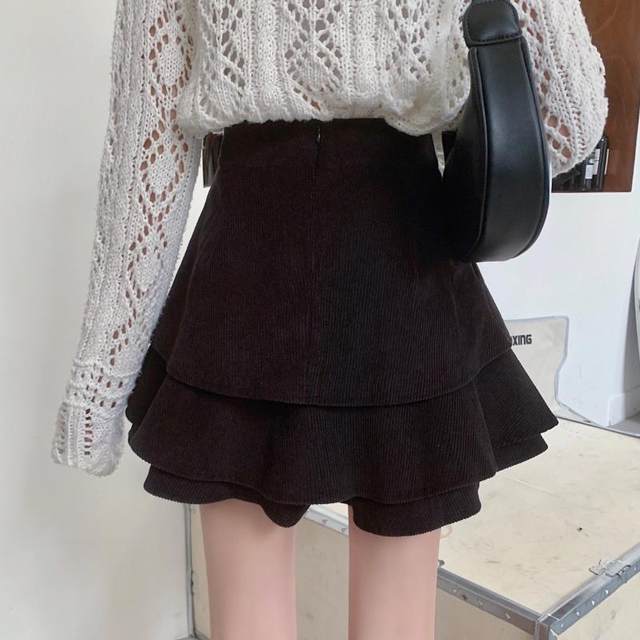 Ultra -high waist pleated skirt, female spring and autumn ruffled, A -shaped skirt, large size ...