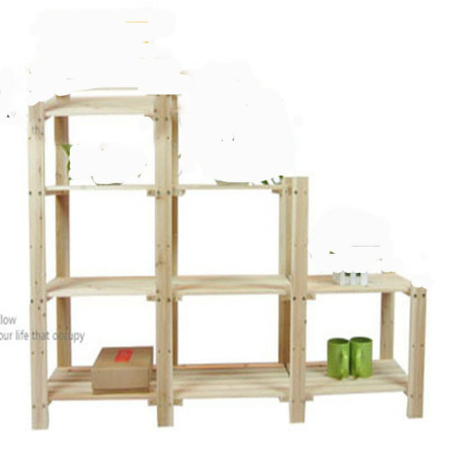 Solid wood simple solid wood storage rack multi-layer storage rack ...