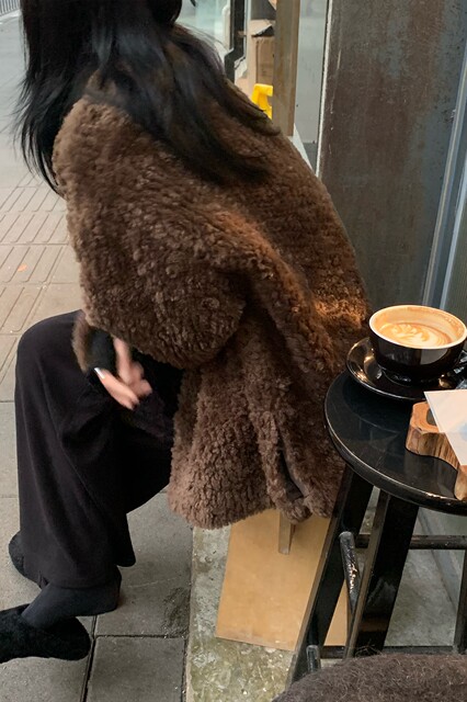 2025 retro fur lamb fur coat for women in winter small loose thick ...