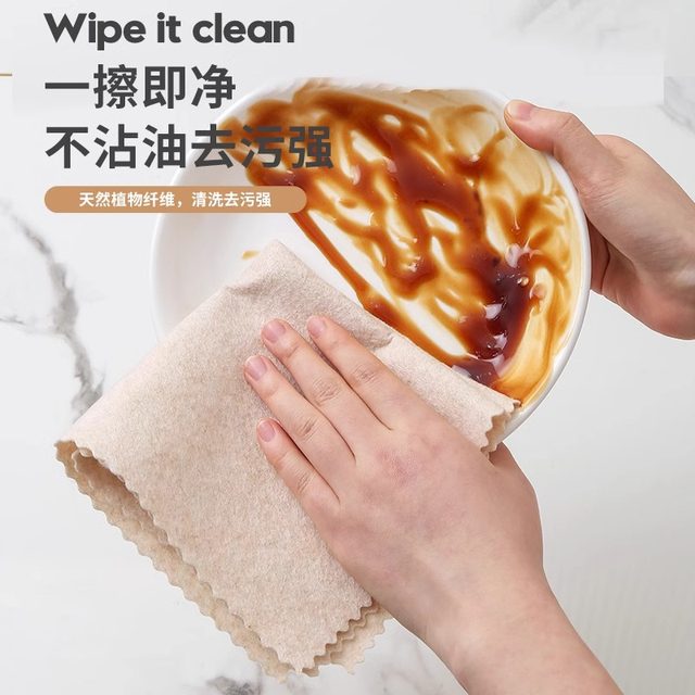 Luffa rag kitchen special oil-absorbing oil-soaked dishwashing cloth ...