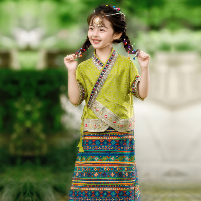 Dai costume girls summer children March 3 ethnic minority traditional ...