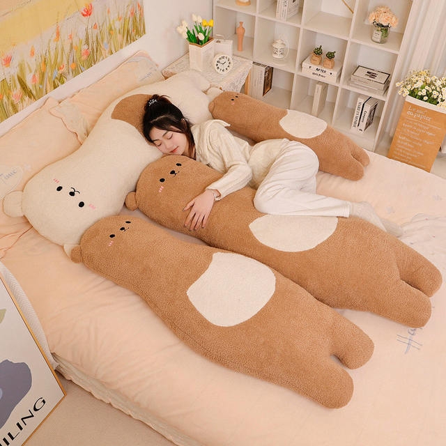 Cute Bear Plush Toy Bed Doll Long Hug Sleeping Doll Boys and Girls Hold ...