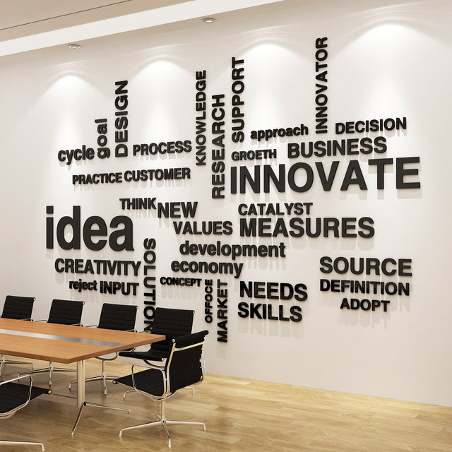 Office decoration layout corporate culture wall stickers team work ...