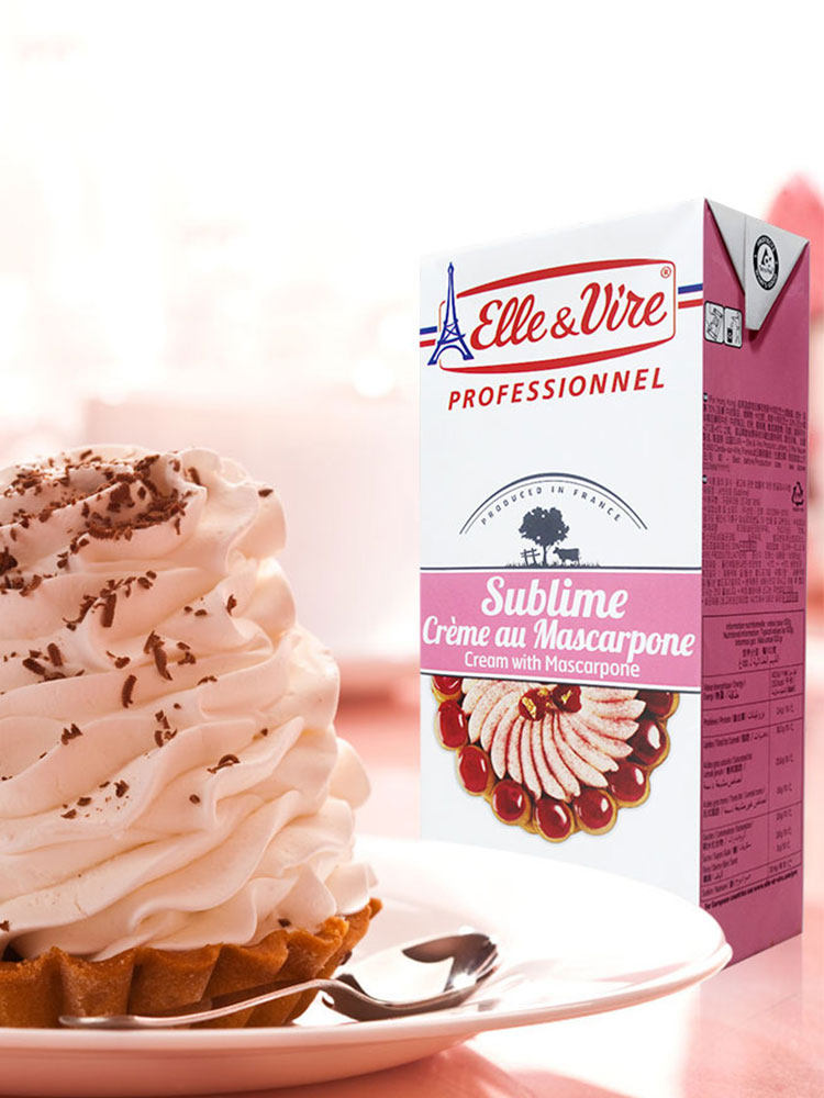 Crème Mascarpone Française Elle&vire 1L x 6 - Qualité Premium
