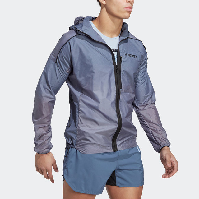 Adidas/Adidas official authentic AGRWWJ outdoor men's sports hooded jacket HT9389