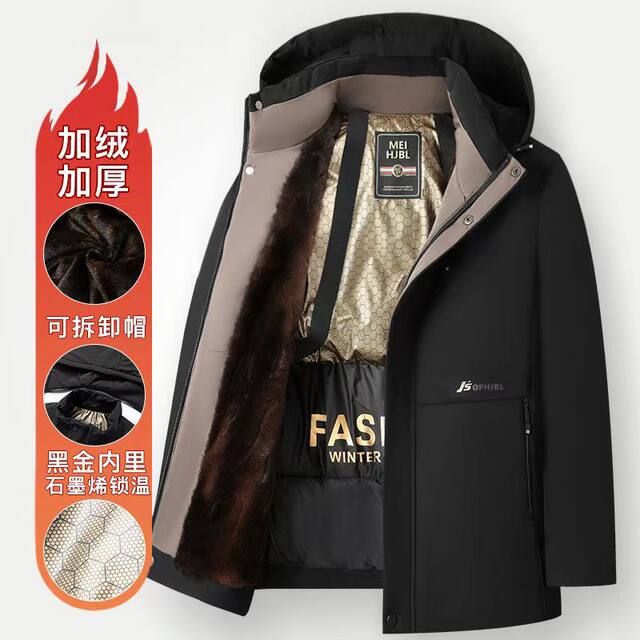 Graphene Dad Winter Jacket Men's Velvet Thickened Cotton Clothes Middle ...