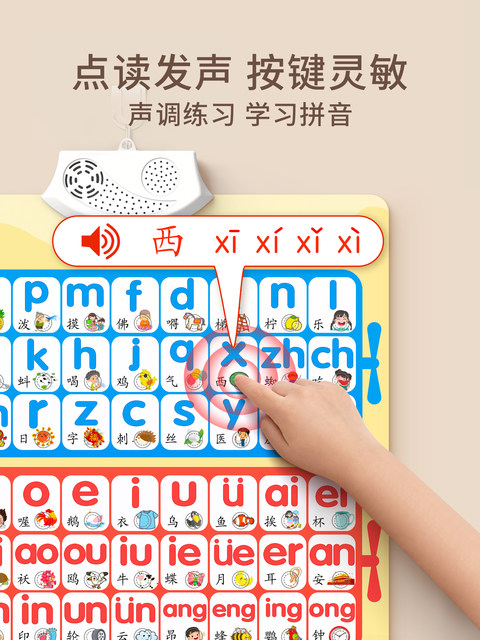 Chinese pinyin alphabet wall stickers spelling training audio wall ...