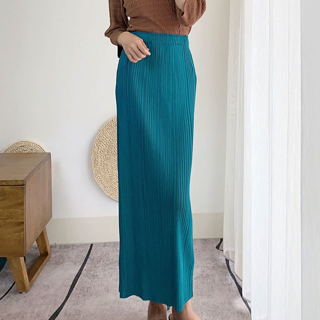 Sanzhai fold straight skirt women's bag hip long skirt summer new ...