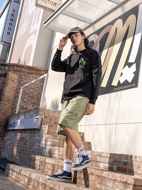 Vans Vans official SK8-Mid mid-top navy blue personalized age-reducing ...