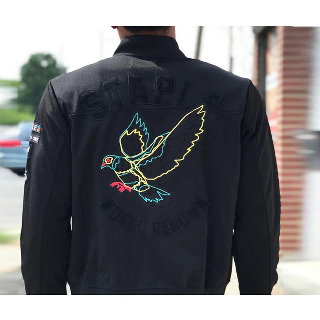 New Clothes City STAPLEElectricPigeonBomberJacket embroidered LOGO ...