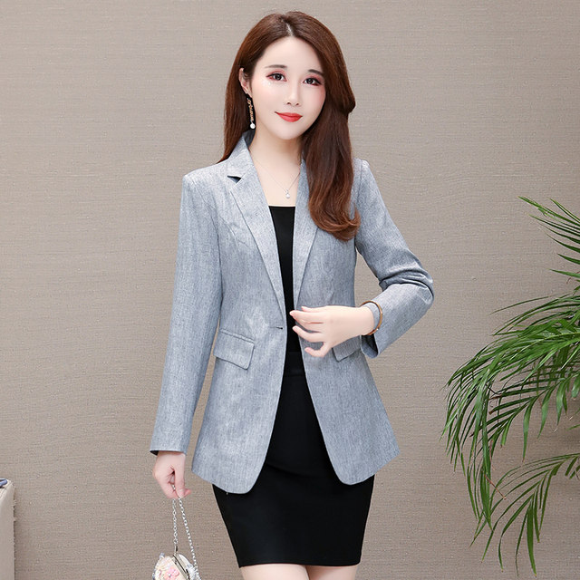 New Spring and Autumn Slim Fit Women's Blazer Long Sleeve Casual ...