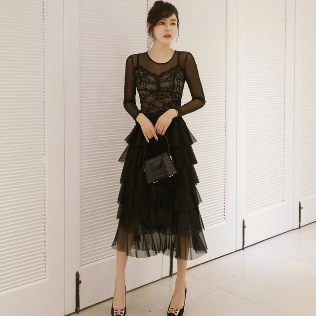 Very immortal two -piece foreign qi net red dress 2024 autumn women's ...