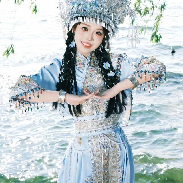 Miaojiang Girls New Fresh Blue Set Super Fairy National Miaojiang Miao ...