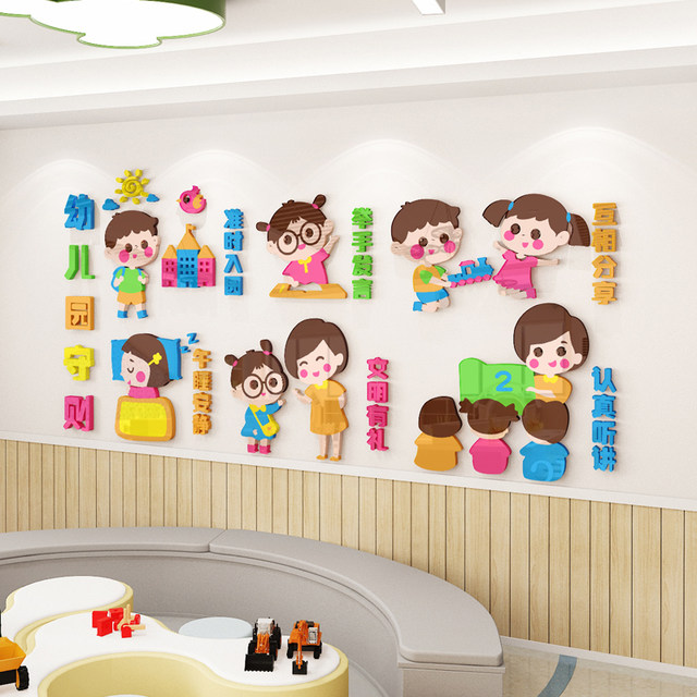 Kindergarten ring theme wall decoration Yayli civilized etiquette ...
