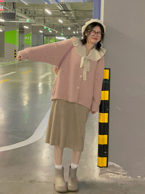 Da Da SAMA Love -Drum Tap Mao Weaving Mid -length dress in autumn and ...