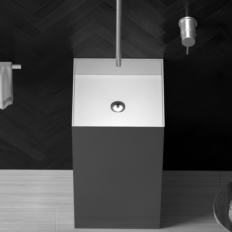 Stainless Steel Floor-standing Column Basin for Outdoor Use