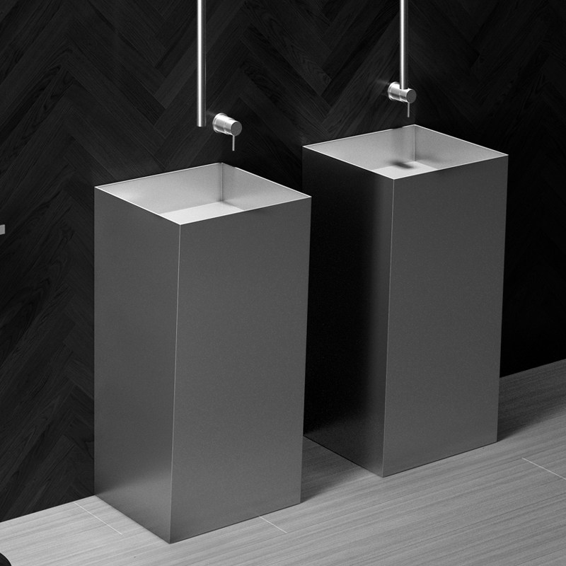 Stainless Steel Floor-standing Column Basin for Outdoor Use