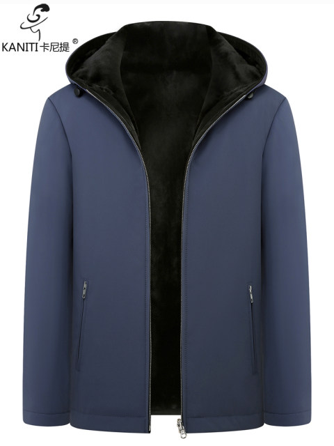 Double-sided mink velvet inner liner for men's hooded fur coat Parker ...
