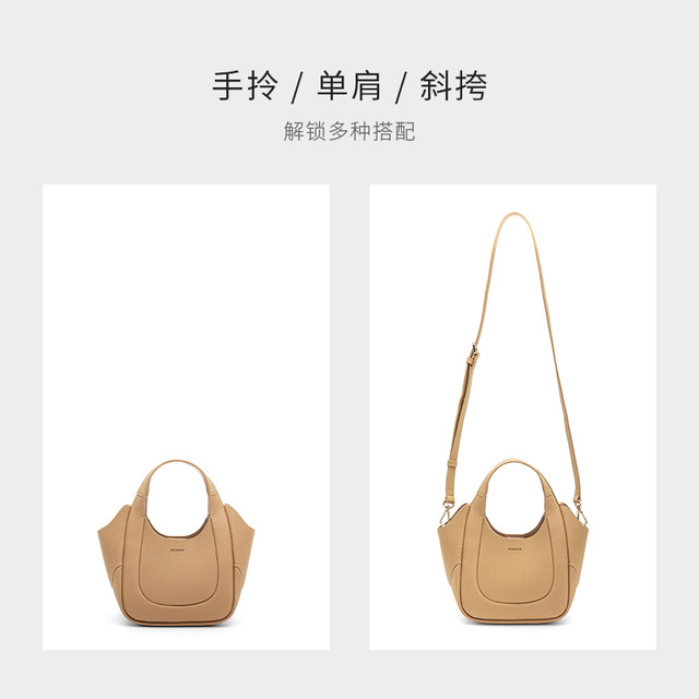 Honggu Bags 2024 New Genuine Leather Shoulder Handbag Niche Design ...
