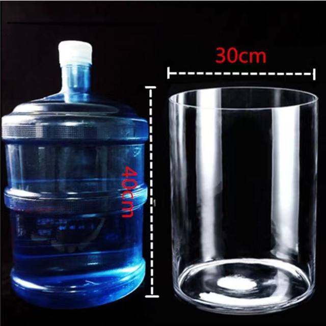 Extra large 50CM glass fish tank, round aquarium, ecological goldfish ...