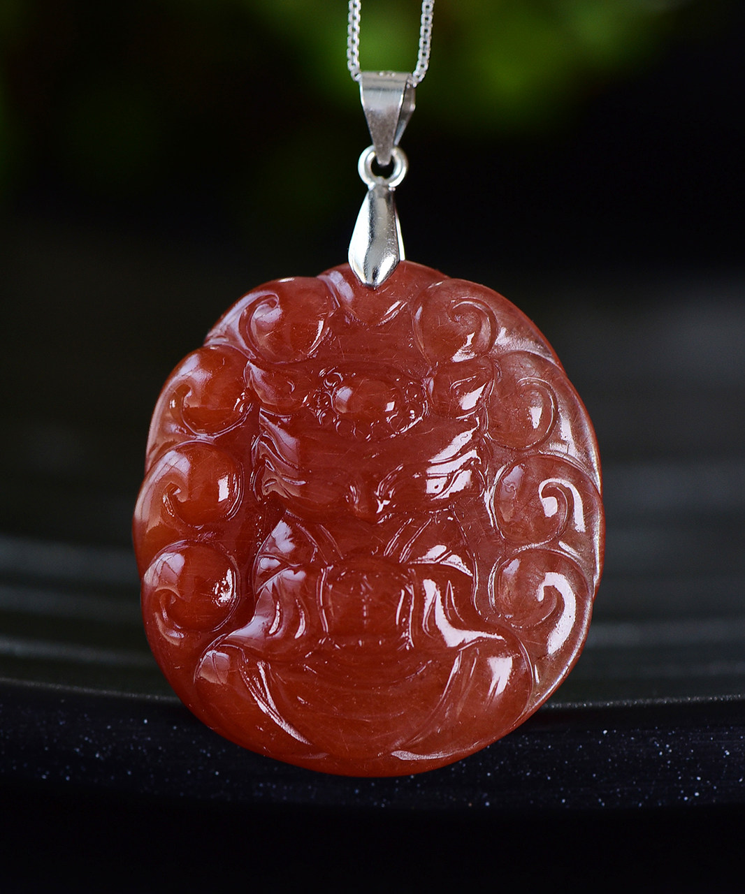 New spot natural red-haired crystal nine-tailed fox small pendant ...