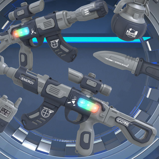 Children's electric sound and light toy gun versatile combination ...