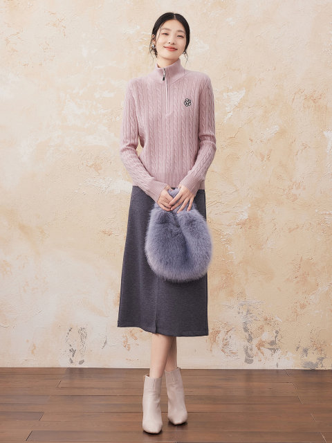 FINITY FINITIDI Knitted Sweater 2025 Spring New Half High Neck ...