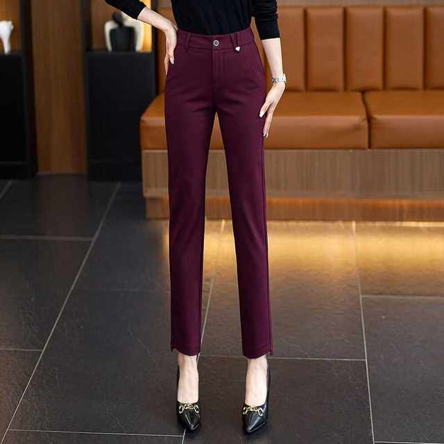 Angora red suit pants for women spring and autumn 2024 new high-waist ...