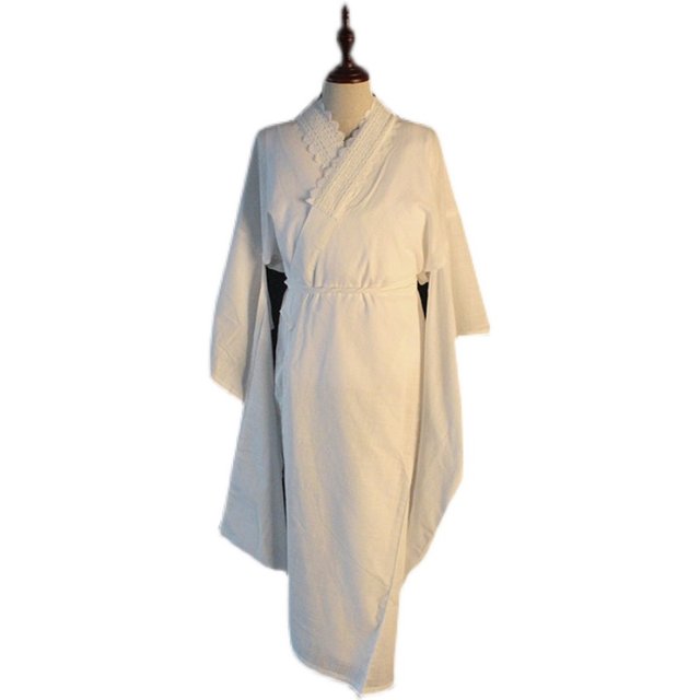 Cotton and Linen Japanese Kimono Yukata Haori White Inner Layer with ...