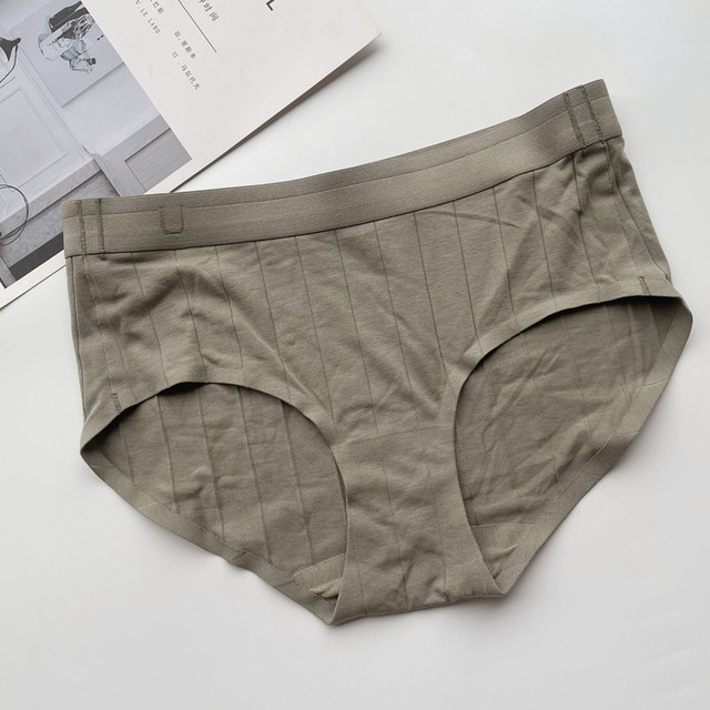 Soft cotton wide striped briefs, comfortable and breathable women's ...