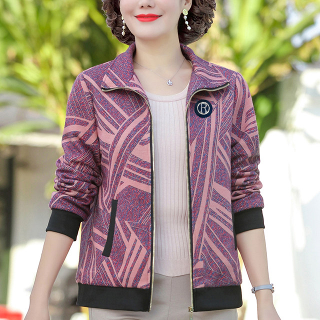 New middle-aged and elderly women's long-sleeved spring and autumn ...