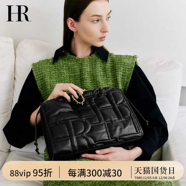 HR Hina bag Ms. 2024 new large -capacity commuting head layer cowhide ...