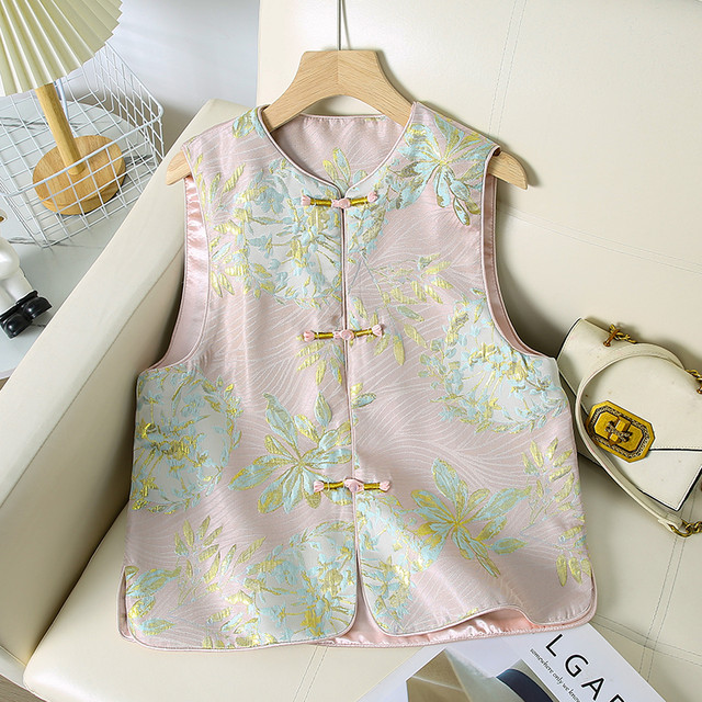 Chinese style jacquard vest for women wearing spring and summer new ...