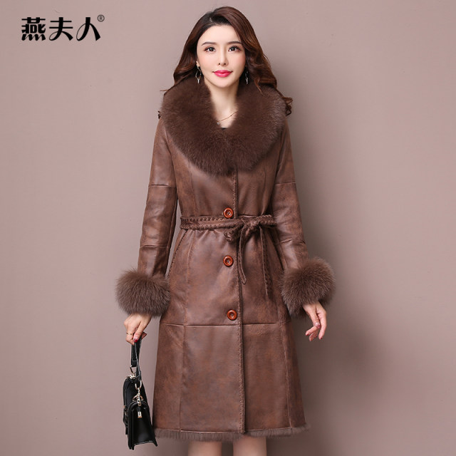Fur one-piece coat for women winter new Haining fur coat rabbit fur fox ...