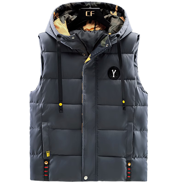 Vest men's 2023 autumn and winter trendy outer wear loose thickened down cotton vest men's ...