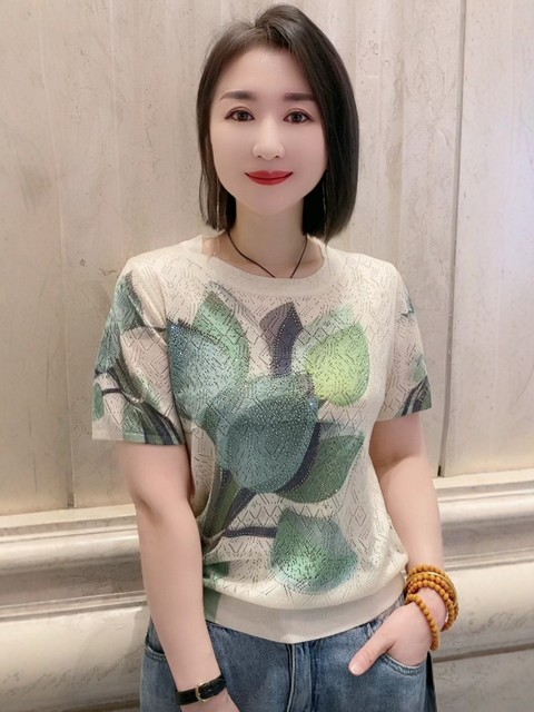 Gujiazi 2025 new top Tensil linen shirt printed hollow diamond short ...