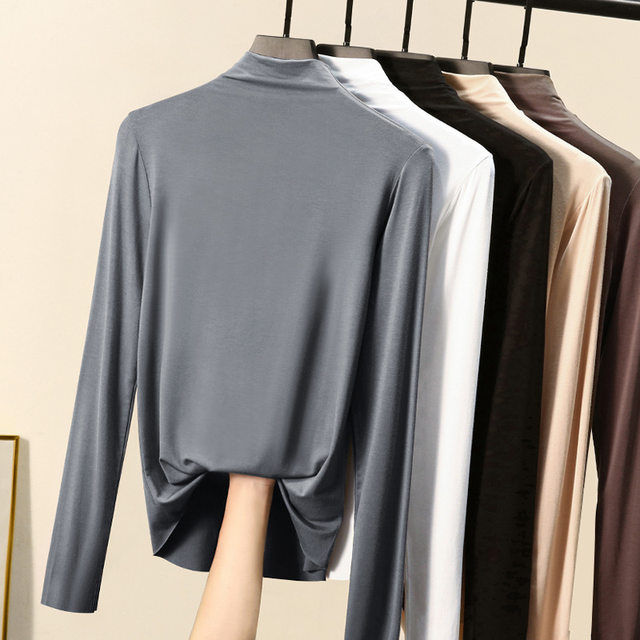 Autumn and winter new product Modal long -sleeved T -shirt female half ...