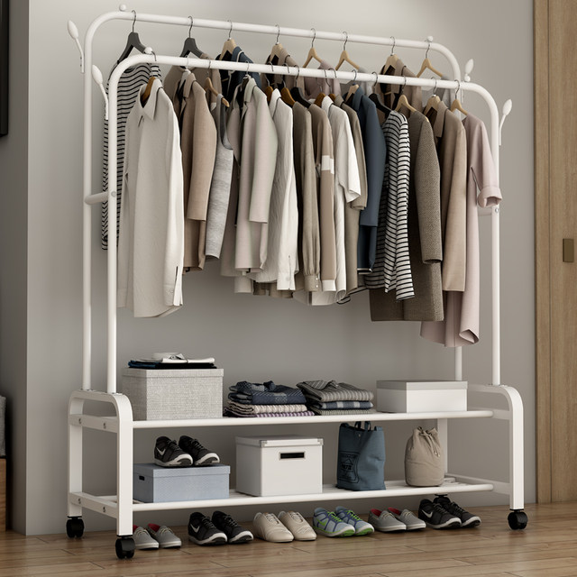 Simple cotton rack double -pole drying rack Land in the indoor room ...